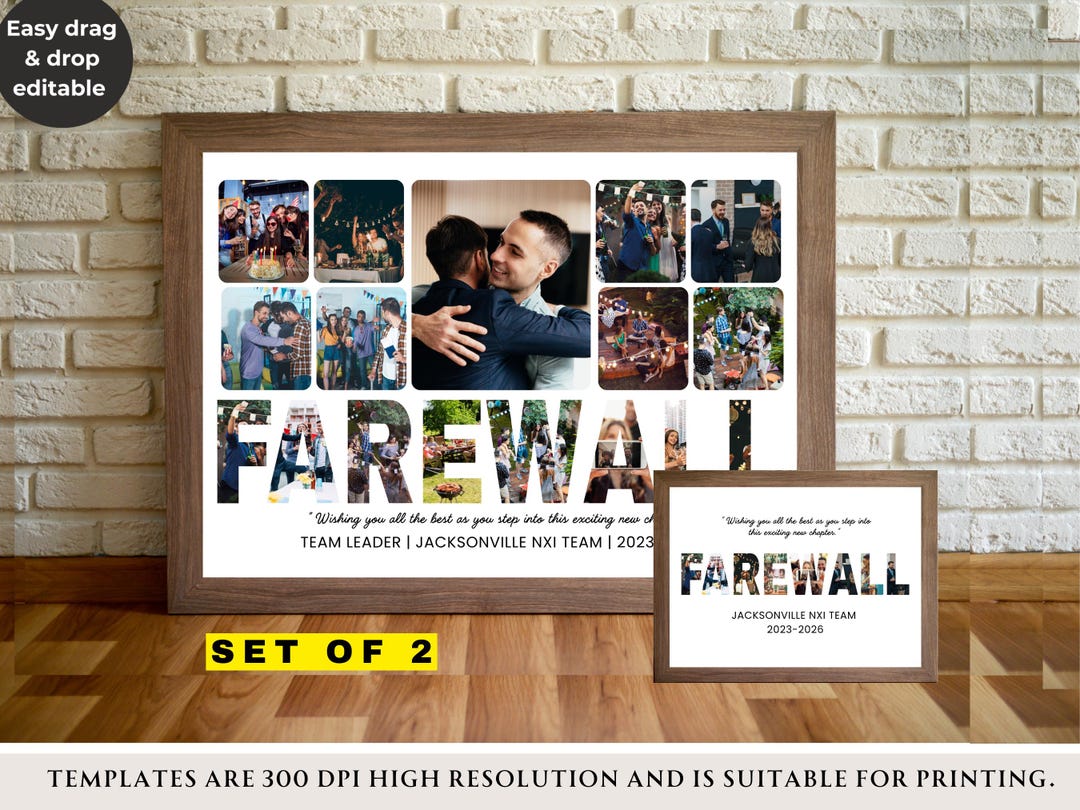 Farewell Editable Photo Collage Personalized Gift for Coworker ...