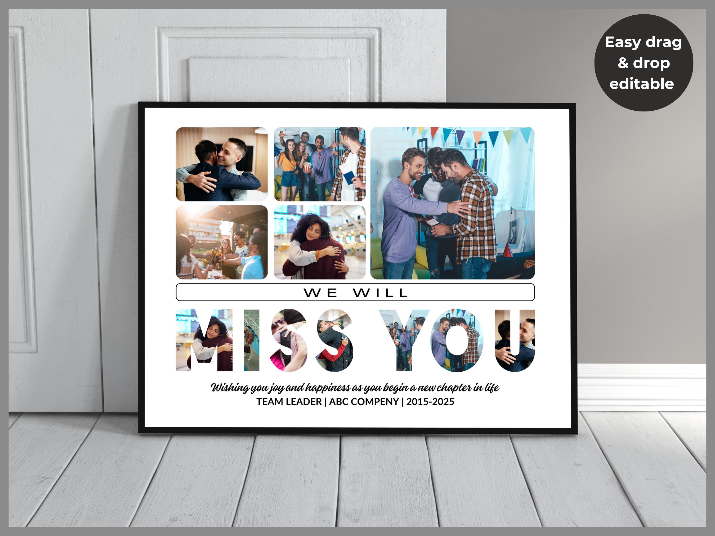 Farewell Photo Collage Gift: Editable Goodbye Keepsake (digital ...