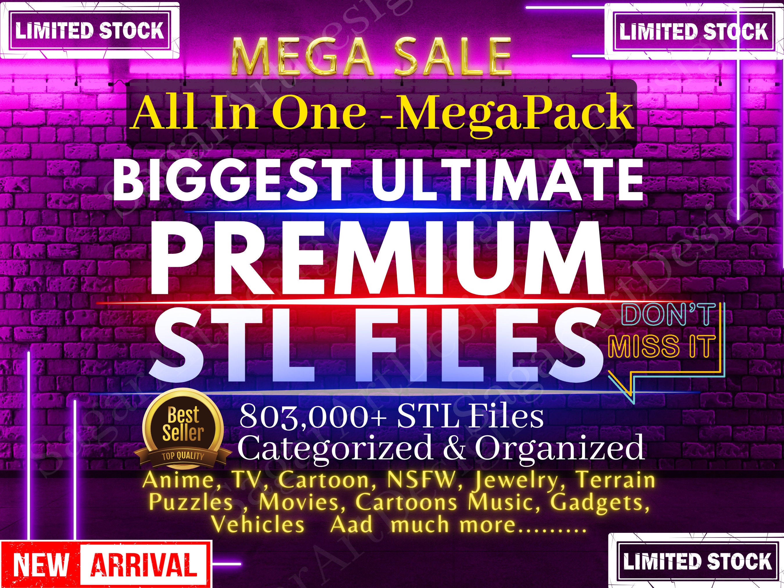 Mega STL Pack, Most Organised Stl Pack, 3D STL Files Pack. Mega Stl ...