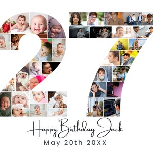 27th Birthday Photo Collage, 27th Anniversary OR Birthday Gift ...