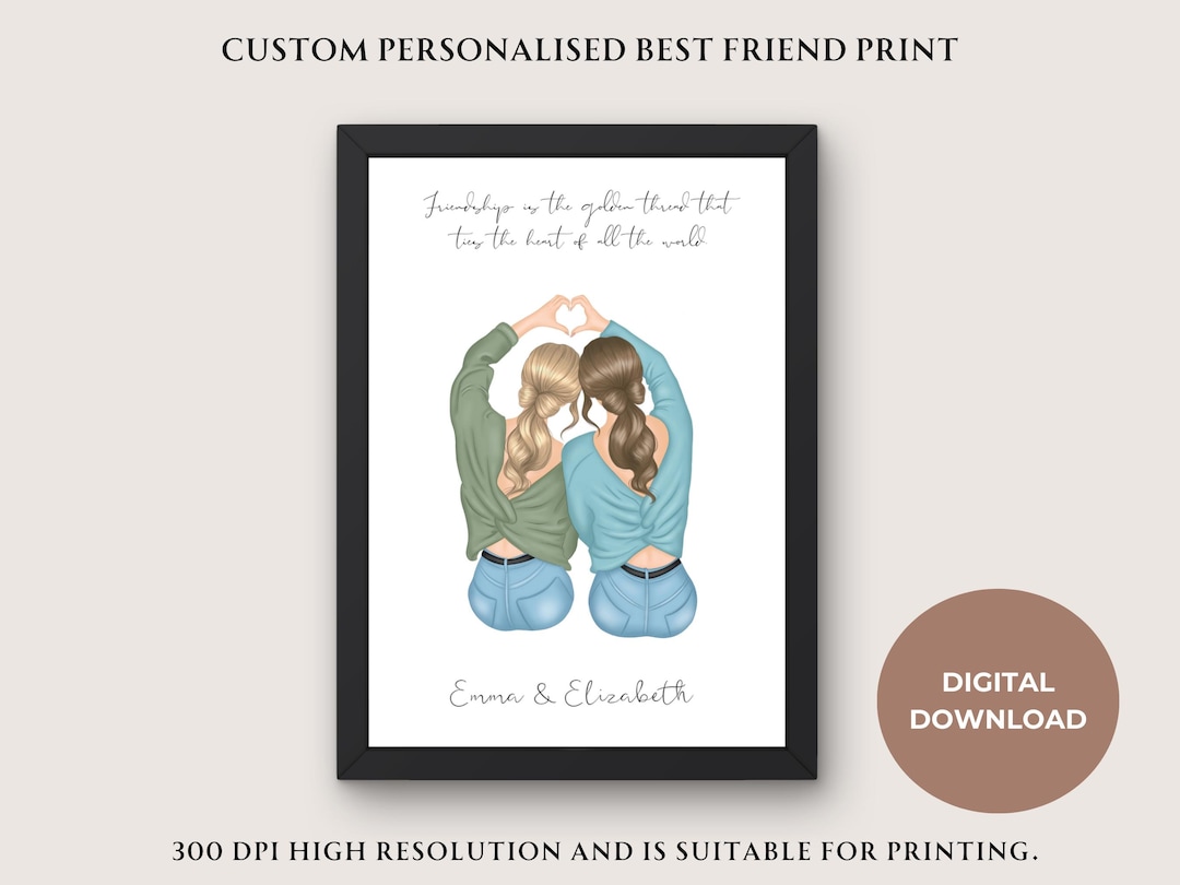 Personalized Best Friend Print, Custom Wall Art (digital Download) - Etsy