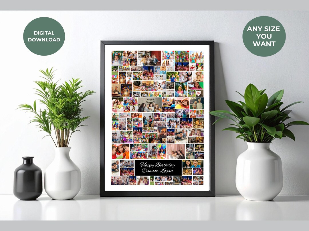 Editable Huge Photo Collage Poster Template for Birthday, Wedding ...