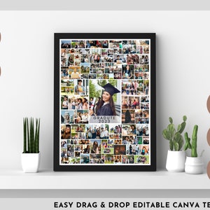 Graduation Photo Collage Template: Class Picture Poster (digital ...