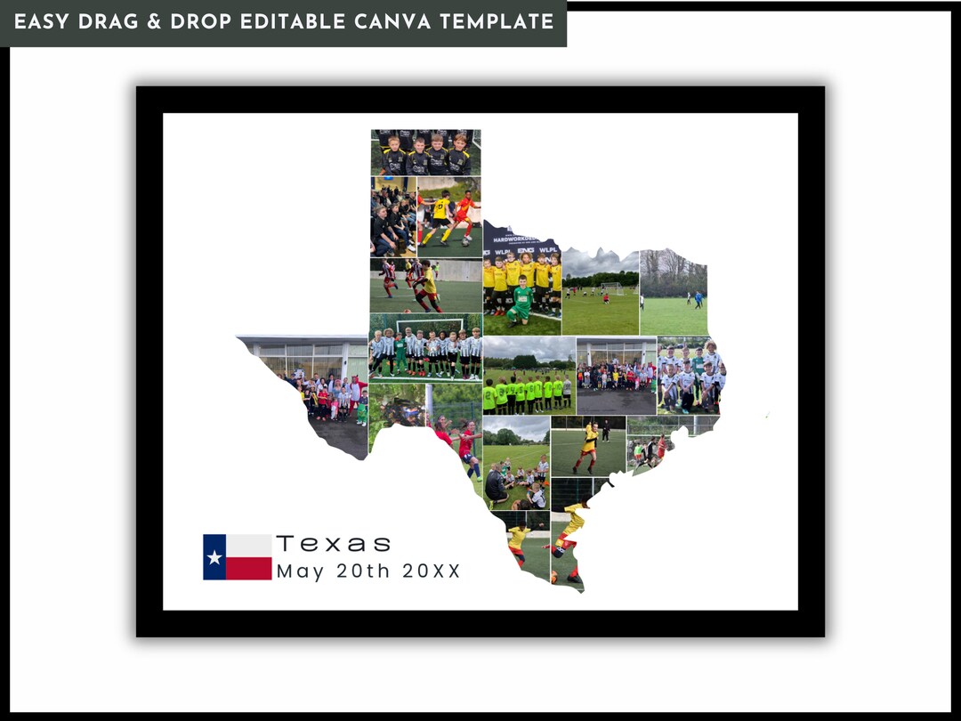 EDITABLE Texas Map Personalized Custom Travel Map, Texas Vacation ...