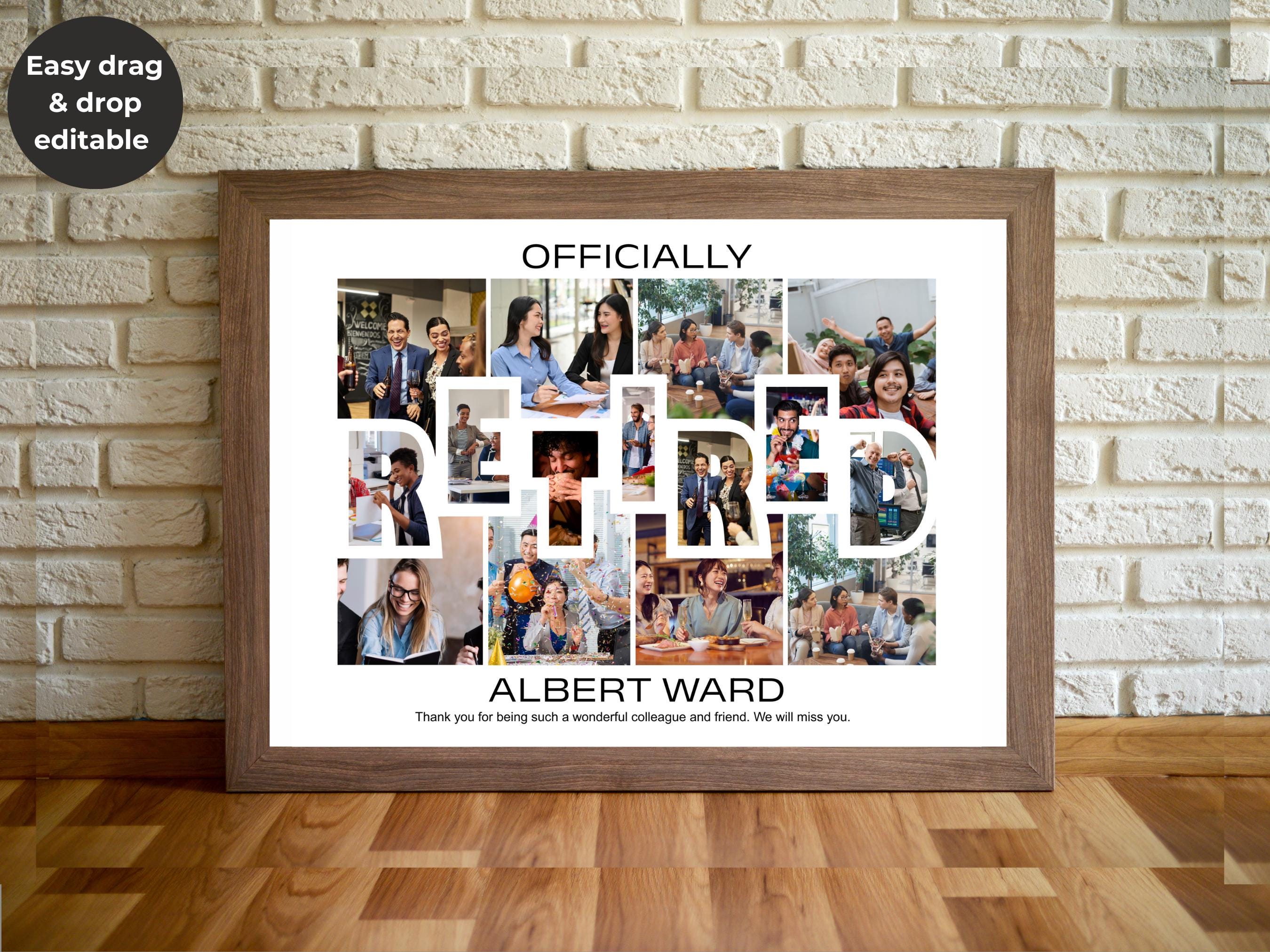 Personalized Retirement Photo Collage Gift (canva Template) - Etsy