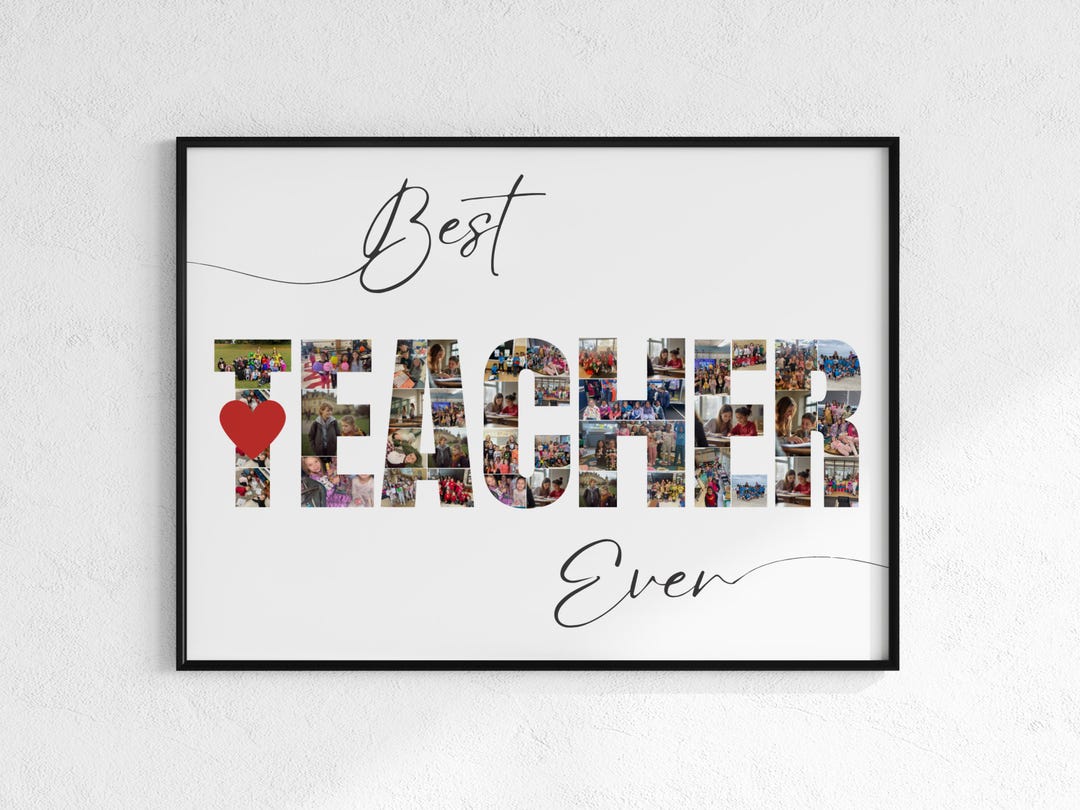 Personalized Teacher Photo Collage Editable Template , Teacher ...