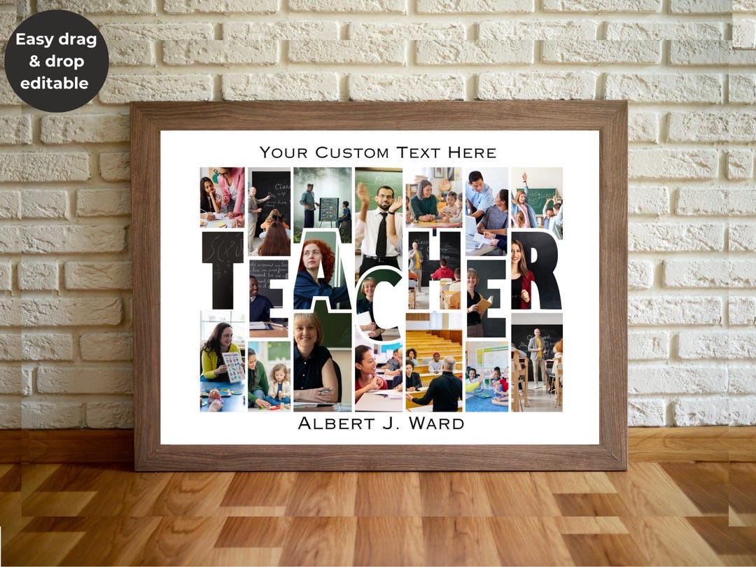 Editable TEACHER Word Collage TEMPLATE Awards Day Poster, Banner Custom ...