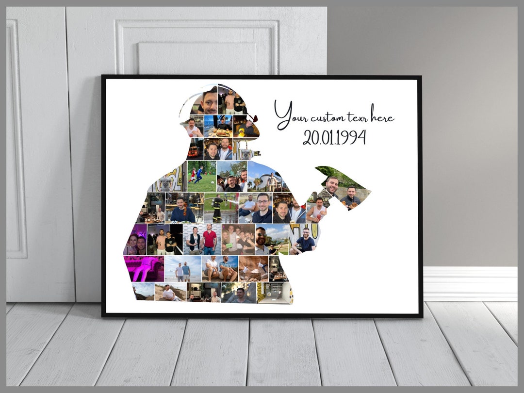 Firefighter Fireman Gift, Personalized Firemen Photo Collage ...