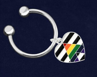 Straight Ally LGBTQ Pride Heart Retractable Charm Bracelets - Etsy