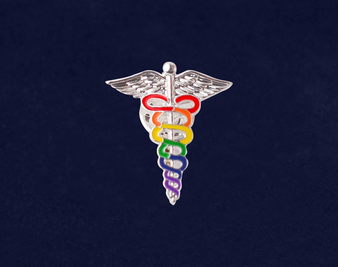 25 Rainbow Pride Caduceus Pins - Etsy