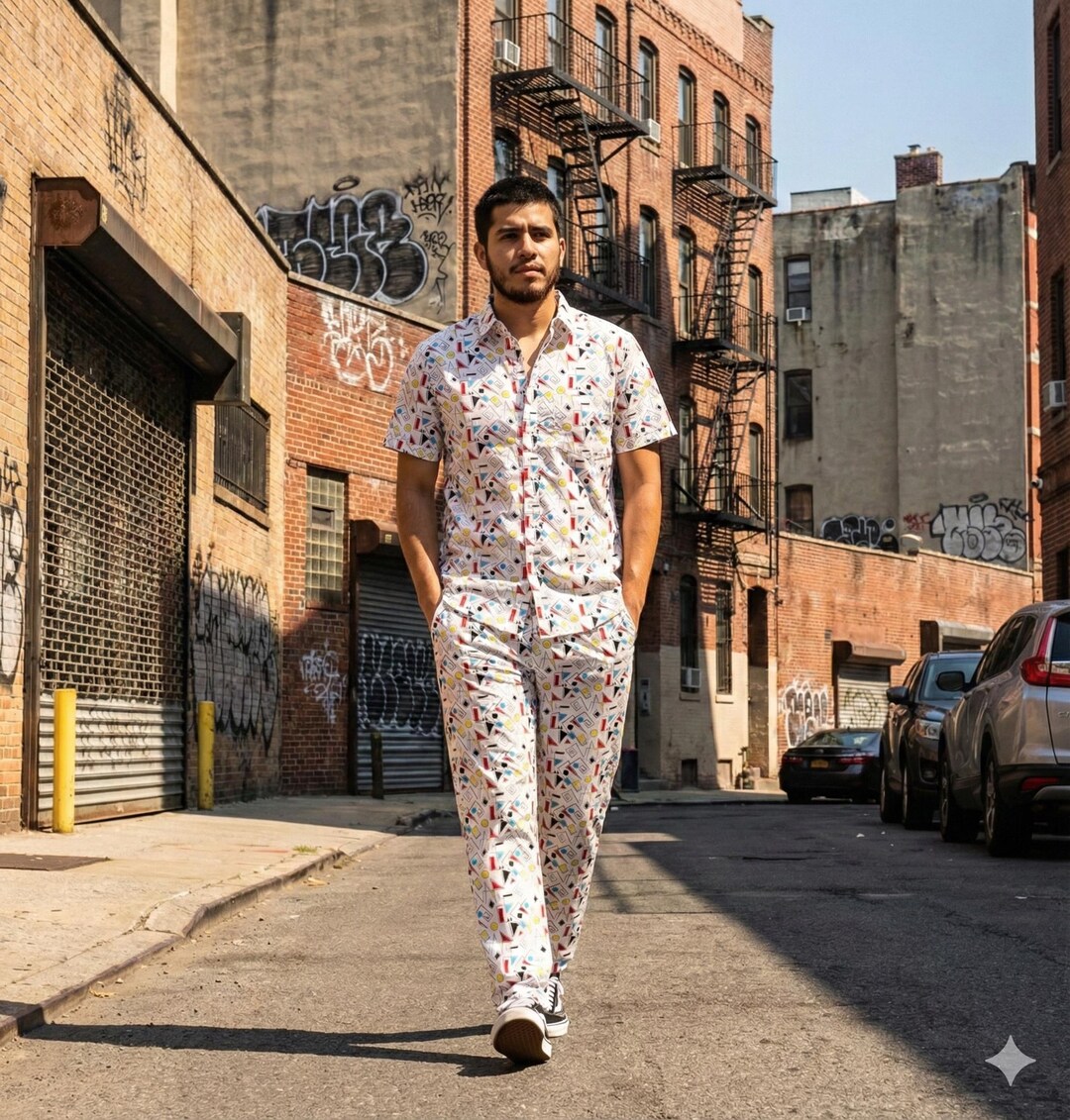 Linear Retro Pants Set - Etsy