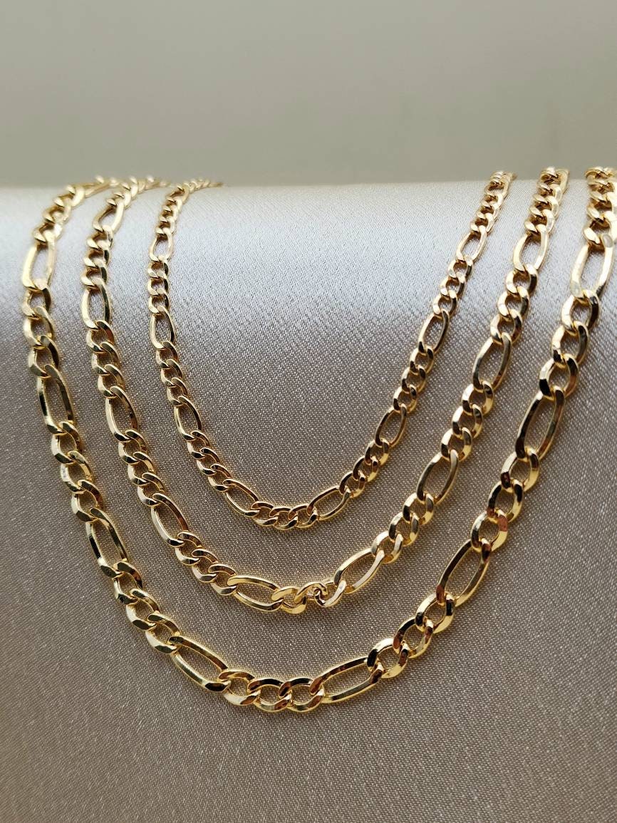 14k Gold Figaro Chains in Different Sizes, 4mm/5mm/6mm.real GOLD ...