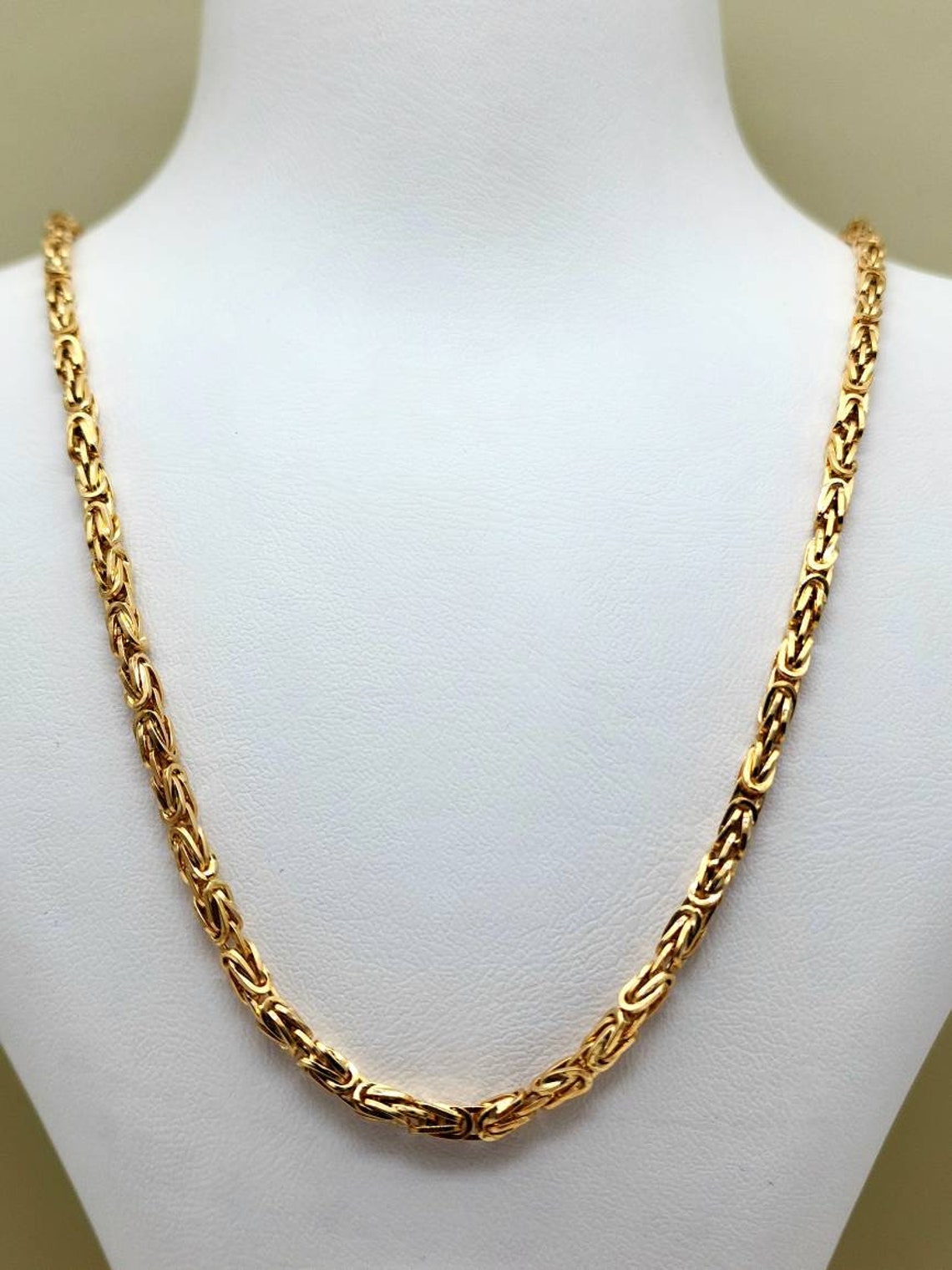 18k Gold Byzantine 3mm Chain. Heavy Gold Chains. REAL GOLD. - Etsy