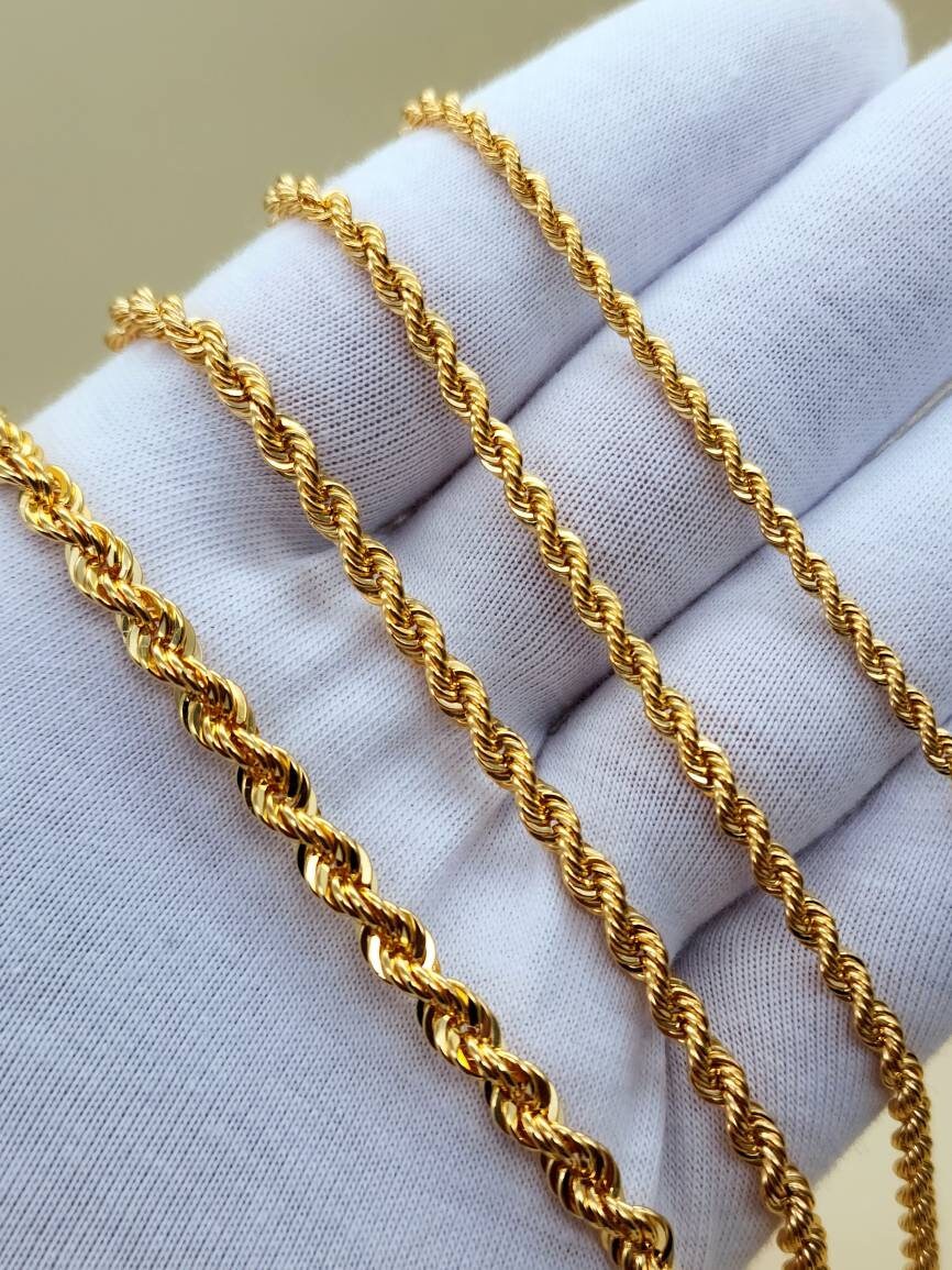 14k Gold Rope Chains. Different Sizes, 3mm/3.55mm/4.20mm/5mm.real GOLD ...