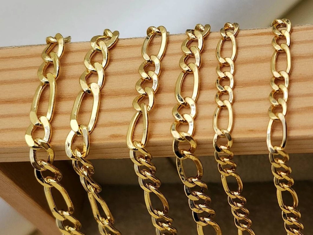 14k Gold Figaro Chains in Different Sizes, 4mm/5mm/6mm.real GOLD ...