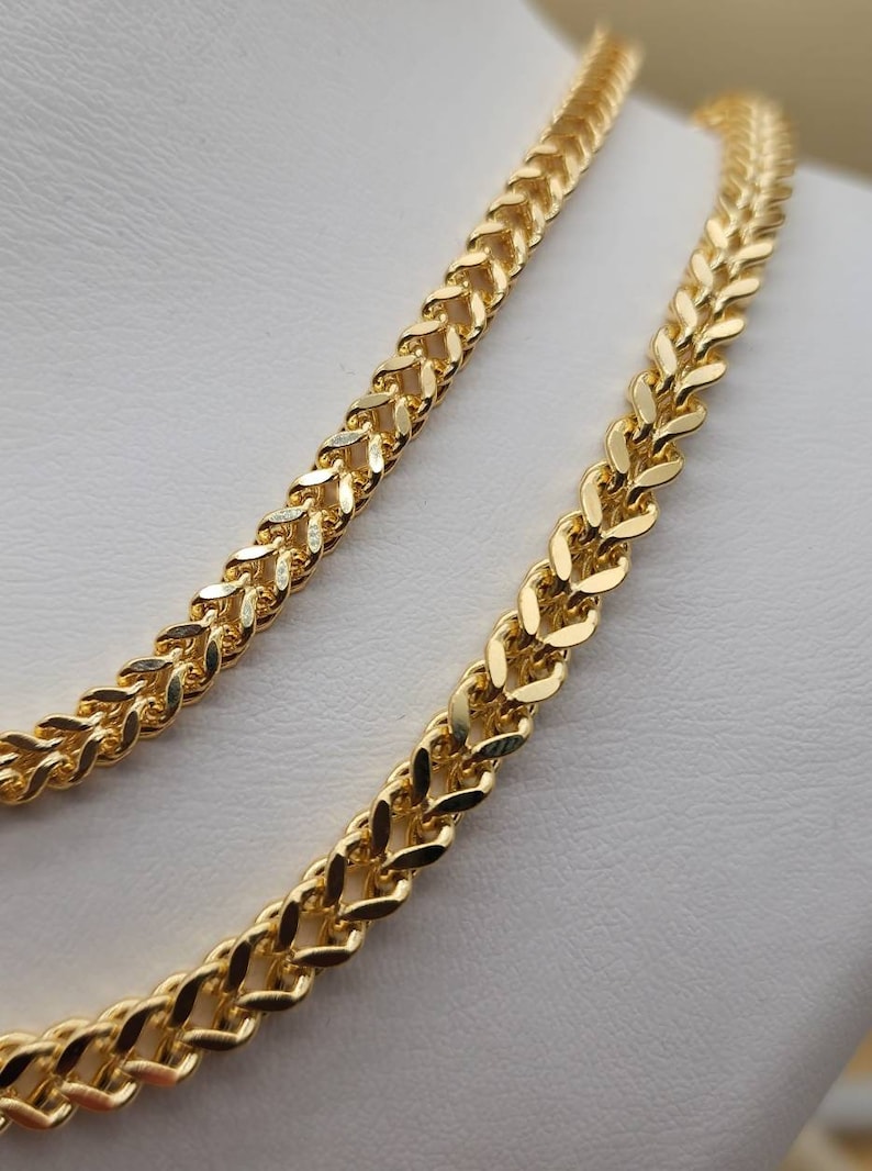 14k Gold Foxtail Chain: Spiga/wheat/franco Style, 585 Certified - Etsy