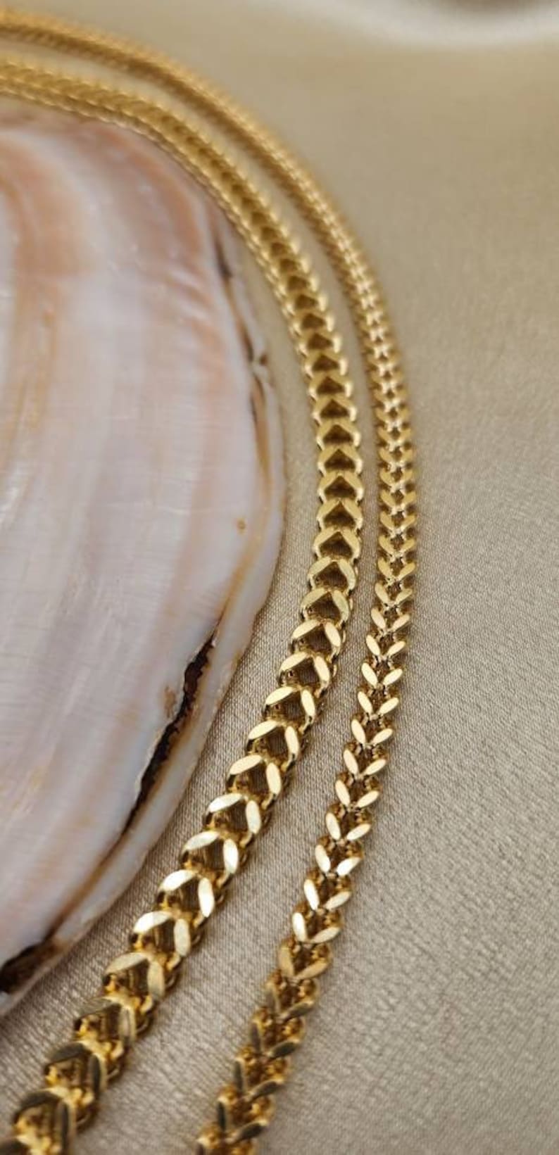 14k Gold Foxtail Chain: Spiga/wheat/franco Style, 585 Certified - Etsy