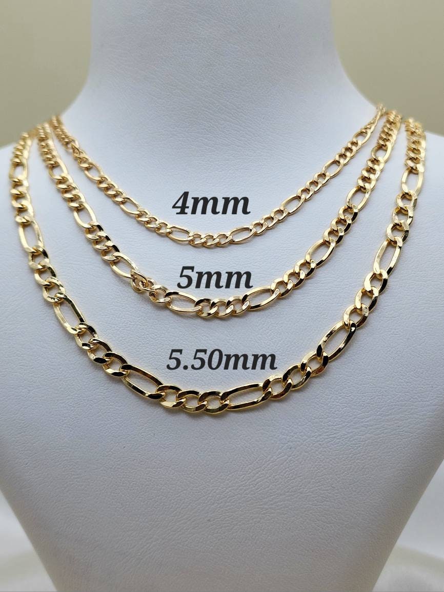 14k Gold Figaro Chains in Different Sizes, 4mm/5mm/6mm.real GOLD ...
