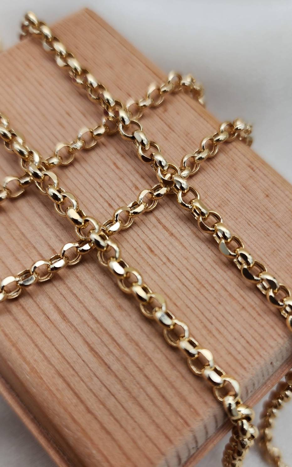 14k Gold Rolo Chains. Different Sizes. 3mm/4mm. REAL GOLD. Worldwide ...