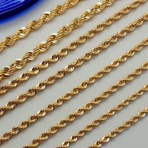 14k Gold Rope Chains. Different Sizes, 3mm/3.55mm/4.20mm/5mm.real GOLD ...