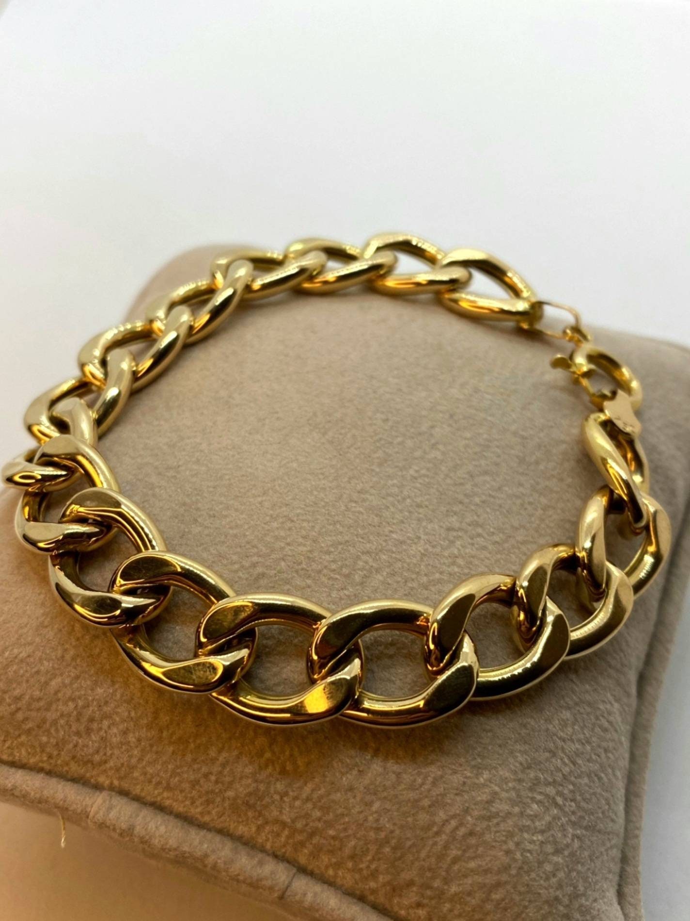 18k Gold Curb/miami Cuban Link Bracelet. 11mm. Heavy Gold Chain. Best ...
