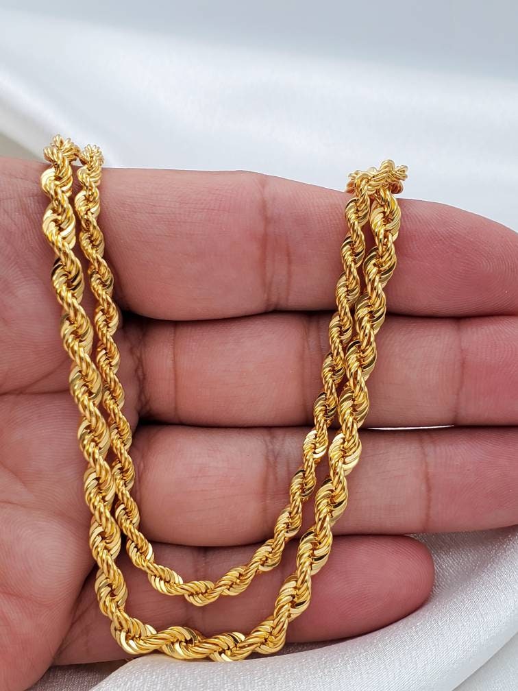 18k Gold Rope Chains. Different Sizes. 4mm/5mm. Highest Quality of Gold ...