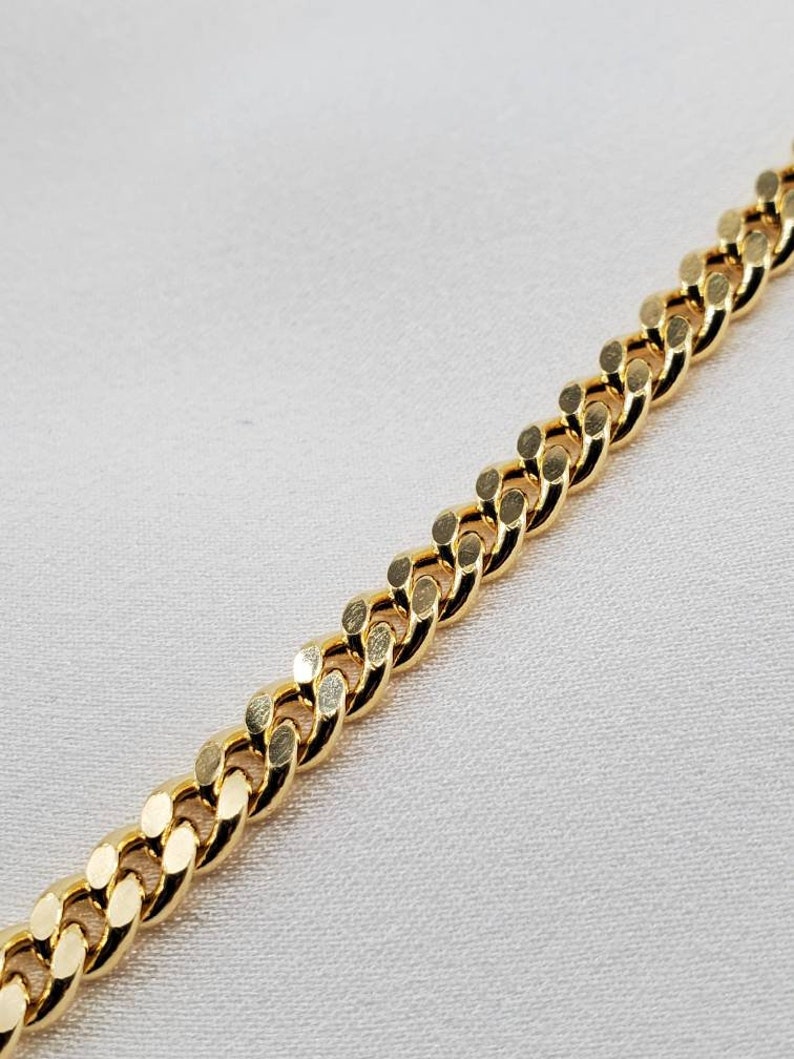 14k Gold Curb/miami Cuban Link Chain, 5mm. Best Birthday/anniversary ...