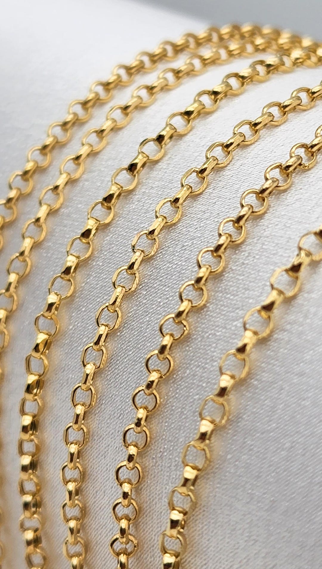 18k Solid Gold Rolo Chain: 5mm Lobster Claw Clasp - Etsy