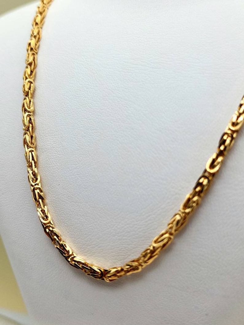 18k Gold Byzantine 3mm Chain. Heavy Gold Chains. REAL GOLD. Worldwide ...