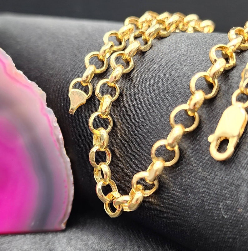 14k Gold Rolo Chain. 7mm. Highly in Demand. REAL GOLD. Worldwide Free ...