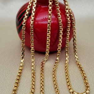 14k Gold Square Box Chain: Handmade Certified 585 Real Gold - Etsy