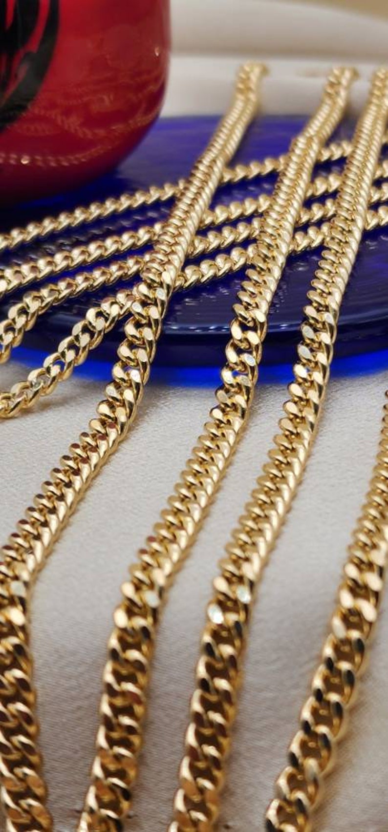 14k Gold Miami Cuban Link Chain: 4mm/5mm Curb Chain - Etsy