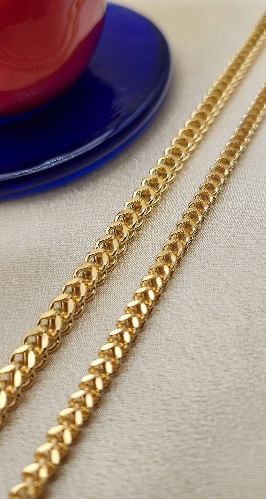 14k Gold Foxtail Chain: Spiga/wheat/franco Style, 585 Certified - Etsy