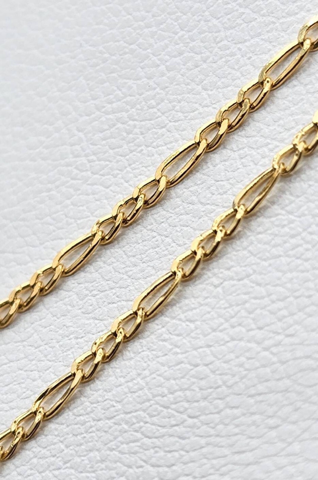 18k Gold Figaro Chain: 2mm Certified Real Gold - Etsy