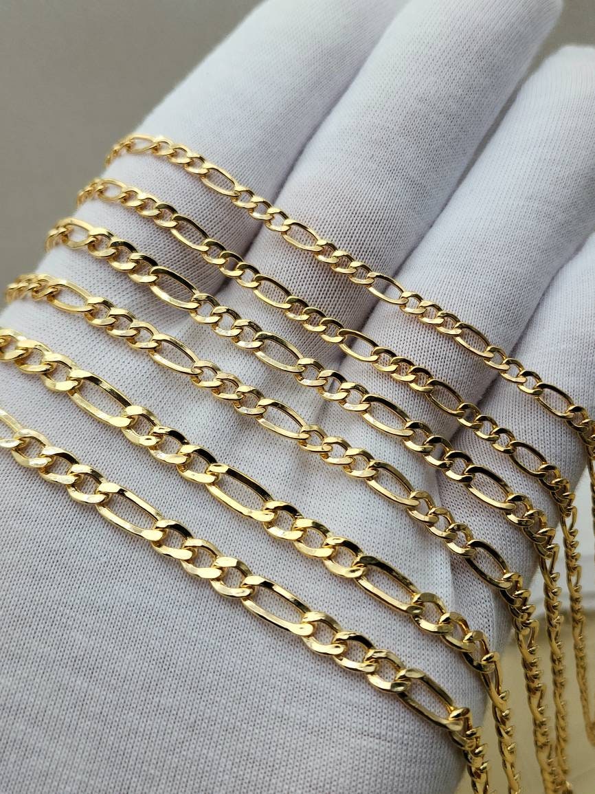 14k Gold Figaro Chains in Different Sizes, 4mm/5mm/6mm.real GOLD ...