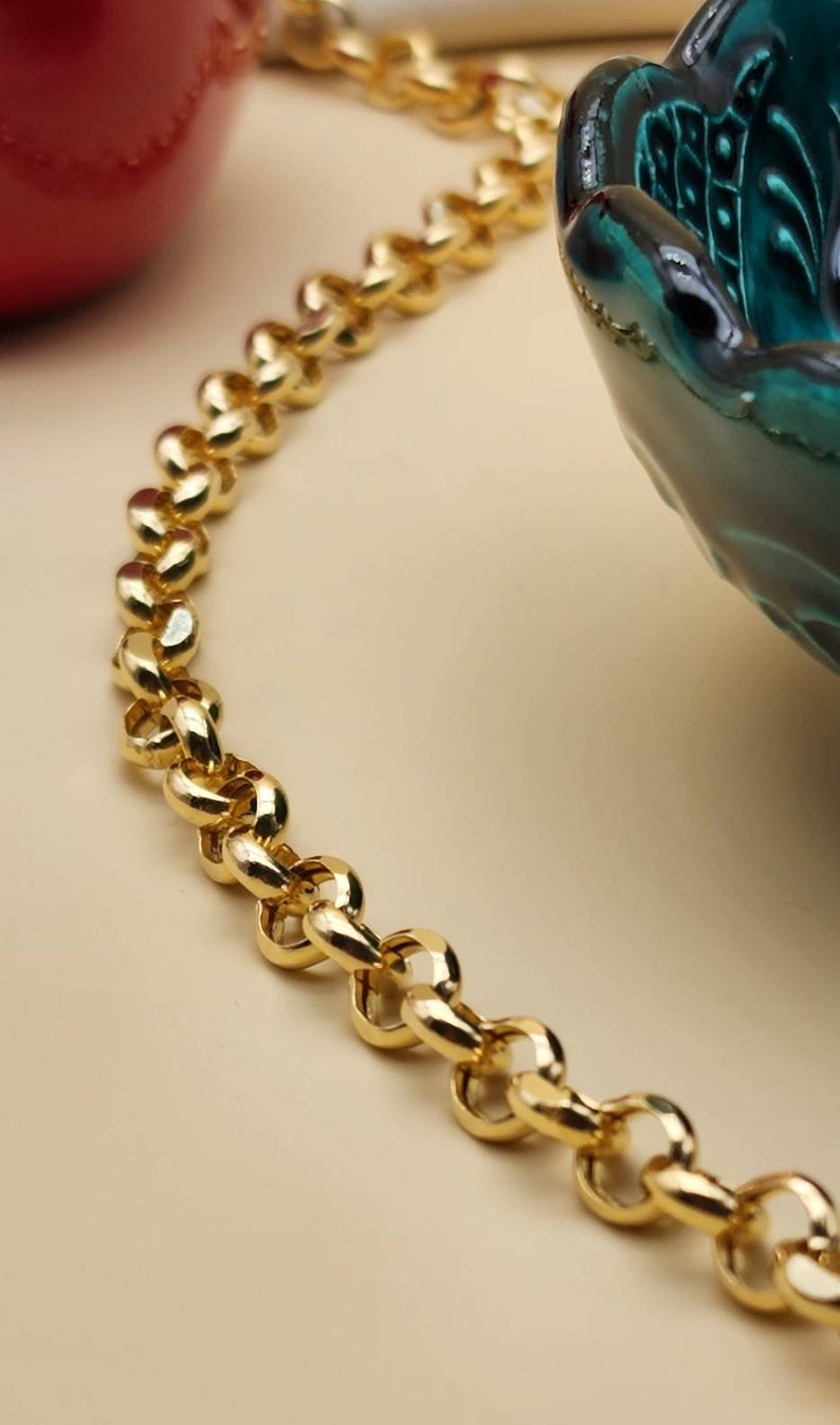 14k Gold Rolo Chain. 7mm. Highly in Demand. REAL GOLD. - Etsy