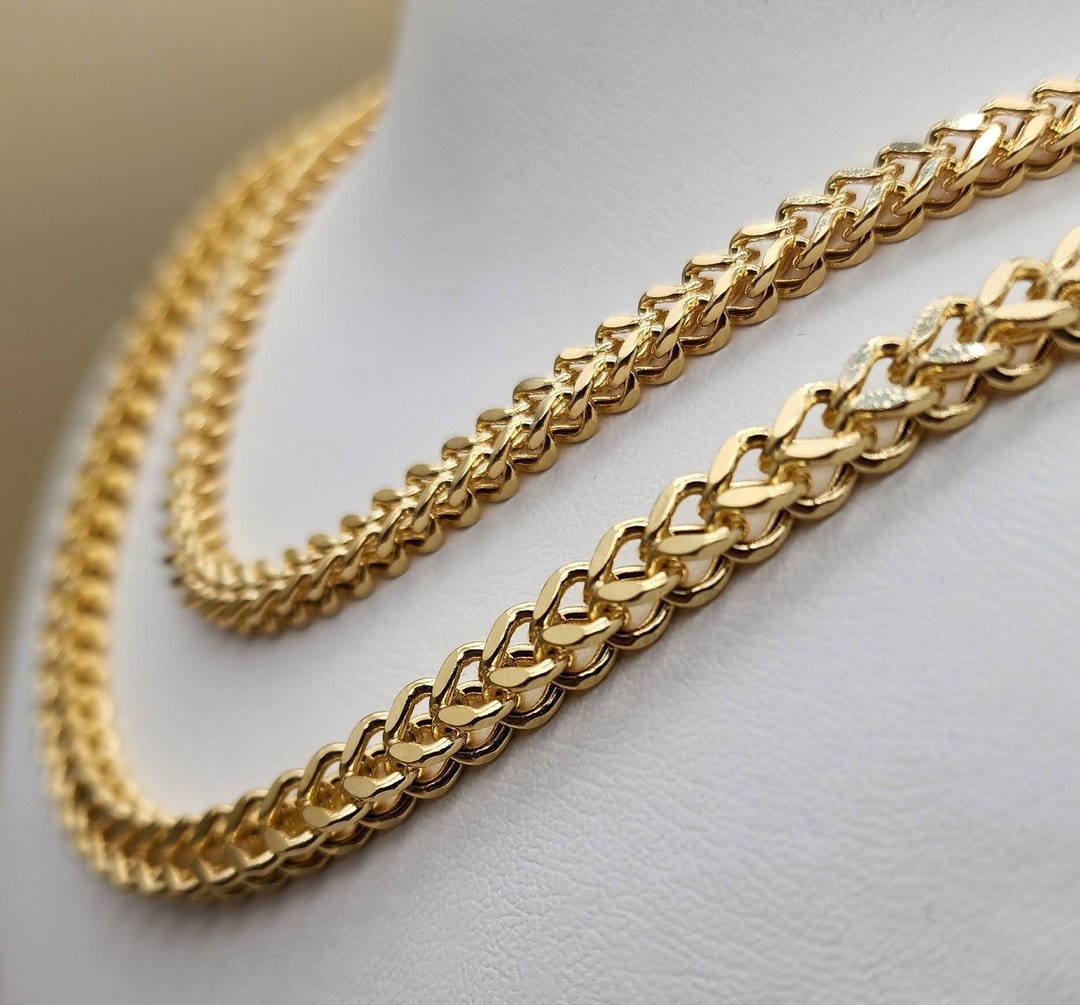 14k Gold Foxtail Chain: Spiga/wheat/franco Style, 585 Certified - Etsy