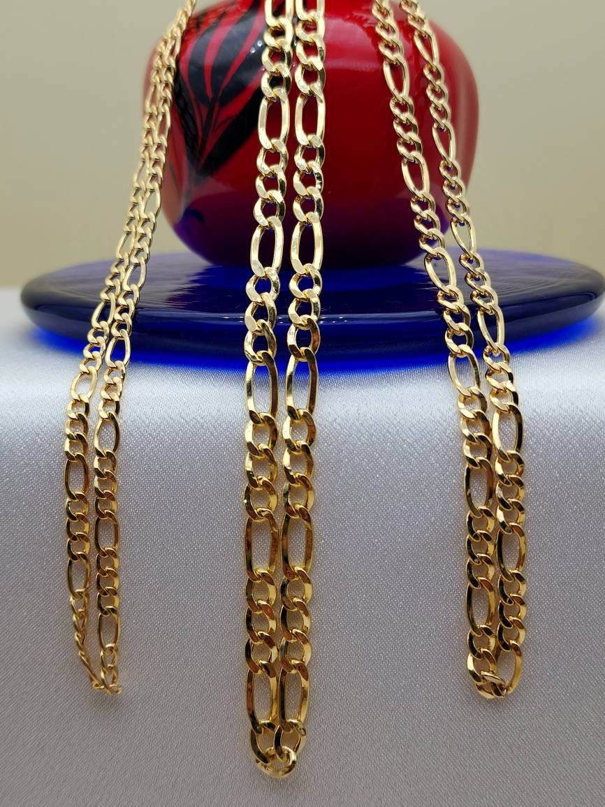 14k Gold Figaro Chains in Different Sizes, 4mm/5mm/6mm.real GOLD ...