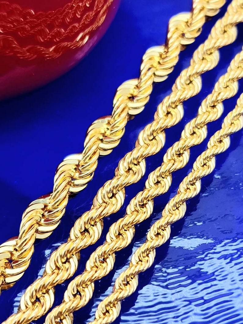 14k Gold Rope Chains. Different Sizes. 2mm/3mm/4mm/4.5mm. REAL GOLD ...
