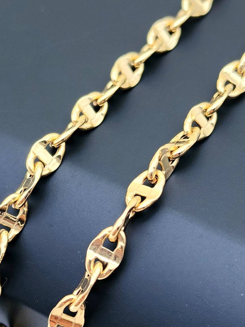 18k Gold Mariner Chain Bracelet: Handmade Anchor Link, 4.5mm - Etsy