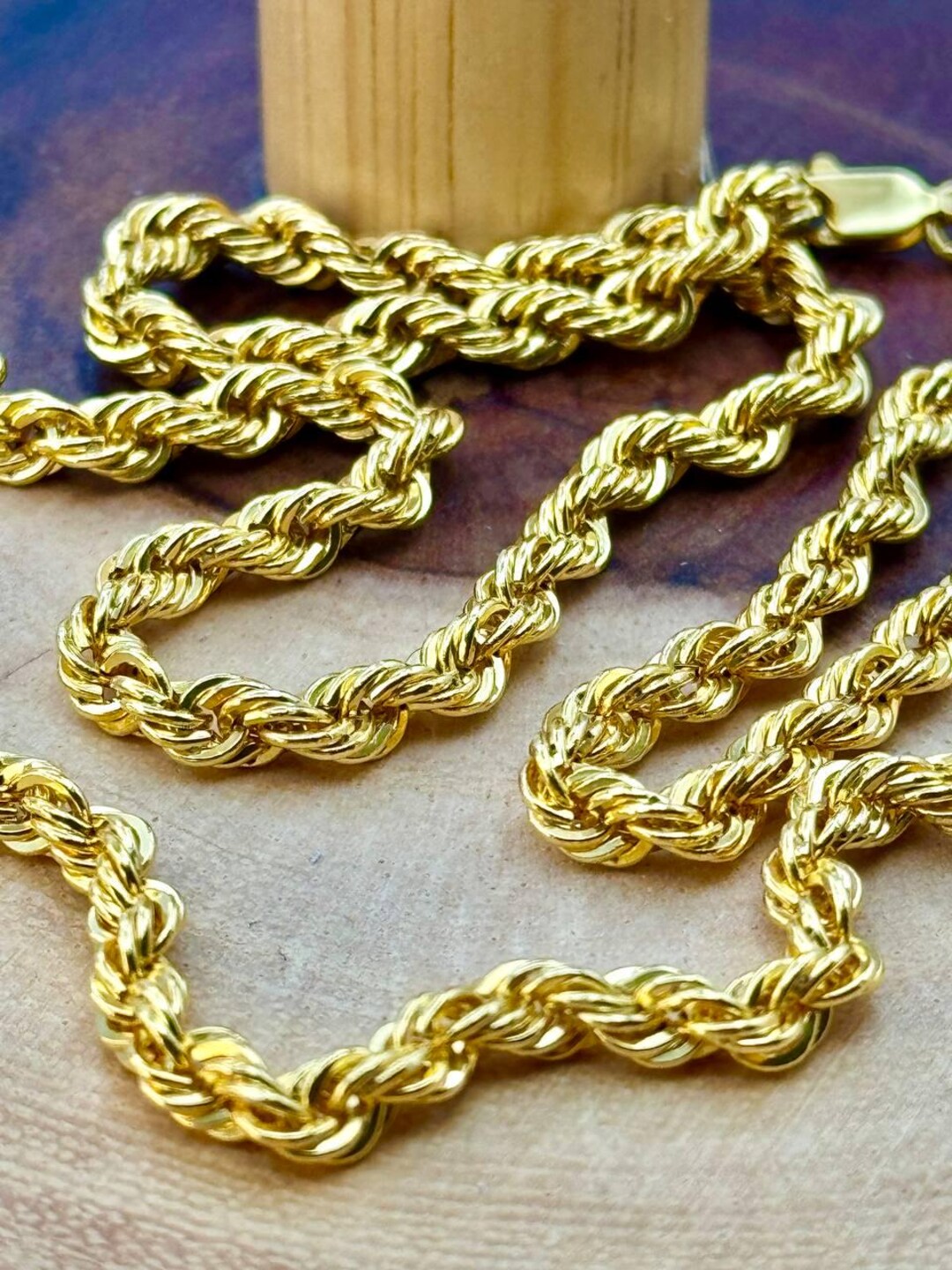 14k Gold Rope Necklace. REAL GOLD. Heavy Chain. 8mm. Worldwide Free ...