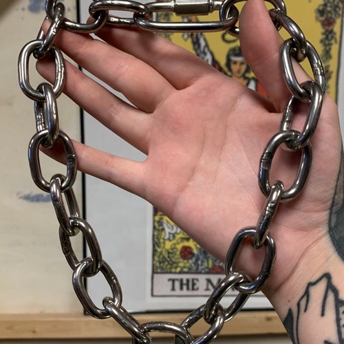 Stainless Steel Chain Necklace Heavy Duty Chunky Silver - Etsy