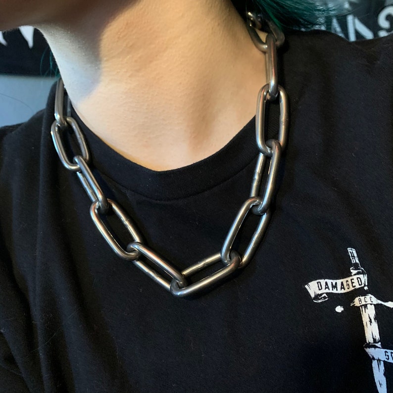 Stainless Steel Chain Necklace Heavy Duty Chunky Silver | Etsy