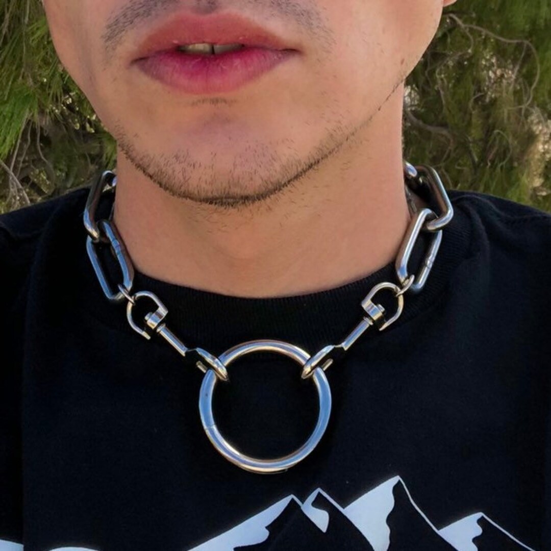 Thick O-ring Chain Choker | Stainless Steel Heavy Duty Chunky Silver ...
