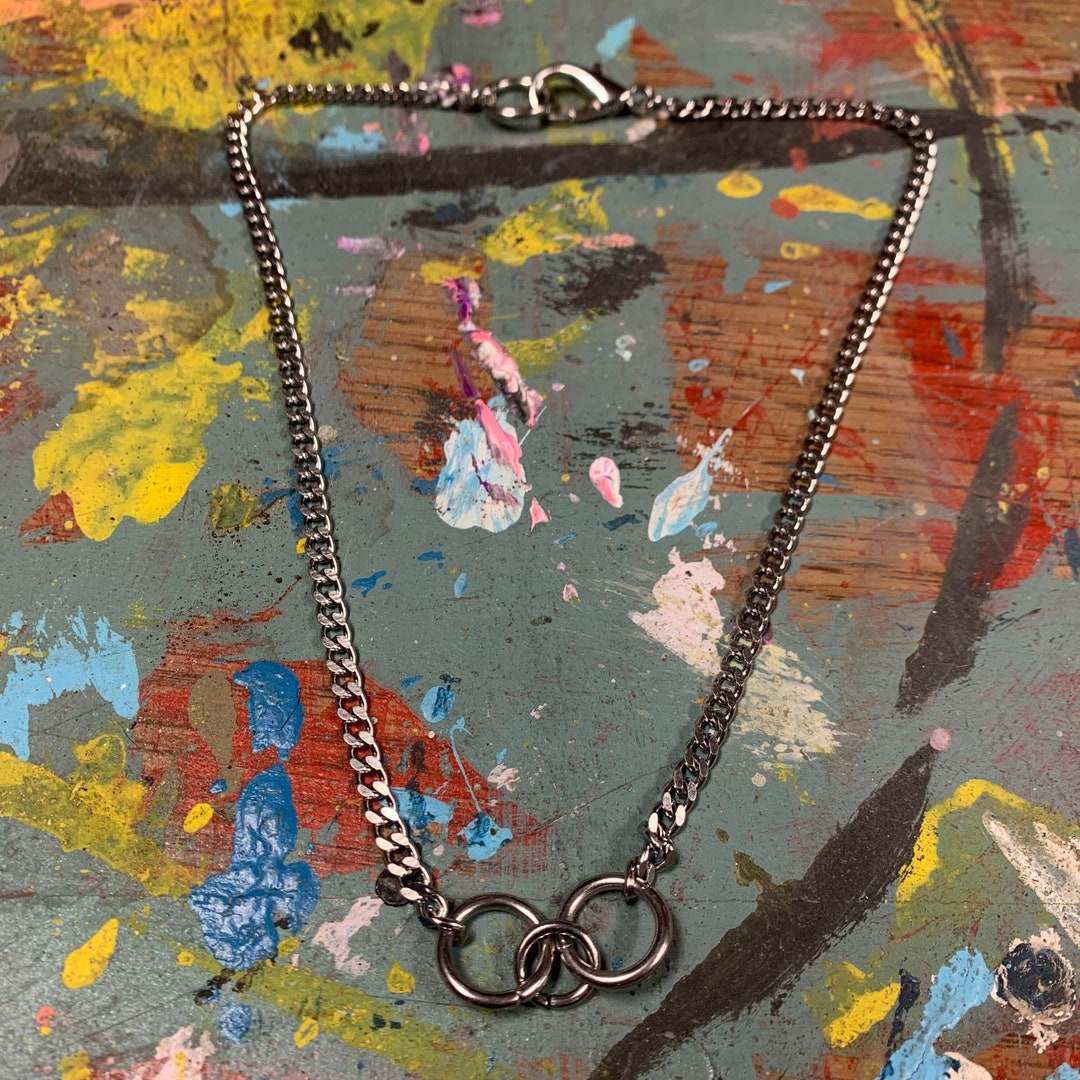 Small Triple O Ring Chain Necklace | Stainless Steel, Gothic, Queer ...