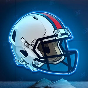 NFL Helmet - LED Neon Sign With UV Print, American Football Sign ...