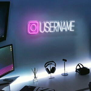 Custom Instagram Username - LED Neon Sign, Youtube Neon Light, Gamer ...