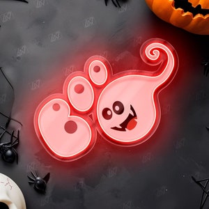 Cute Ghost Boo - LED Neon Sign With UV Print Art, Spooky Halloween ...