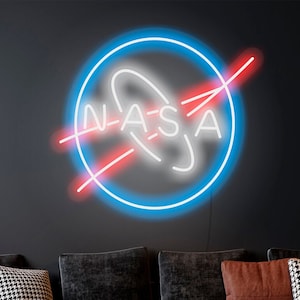 Nasa Logo - LED Neon Sign, Nasa Neon Sign, Nasa Neon Light, Nasa Led Sign, Nasa Led Neon Sign ...