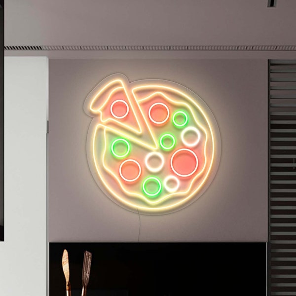 Neon Pizza Slice Sign - Etsy